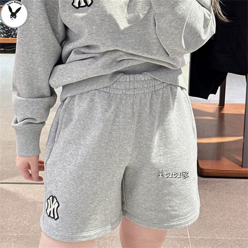 MLB专柜2023春夏新款NY标休闲运动宽松短裤男女款情侣3ASPB0433_虎窝淘