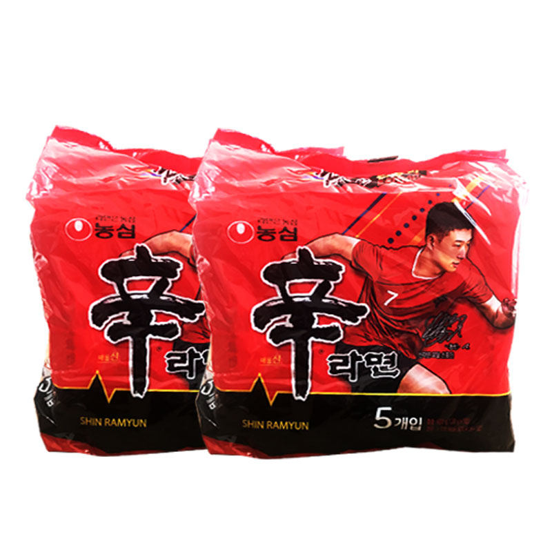 辛拉面韩国进口农心辛拉面五连包120g*5方便面速食韩国泡面香辣_虎窝淘
