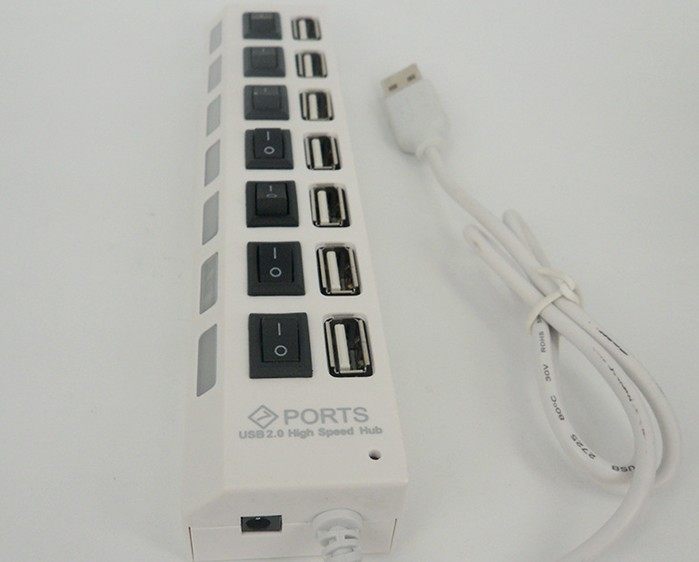 usb2.0带独立开关多接口HUB分线器一拖7USB集线器高速7口USB扩展_虎窝淘