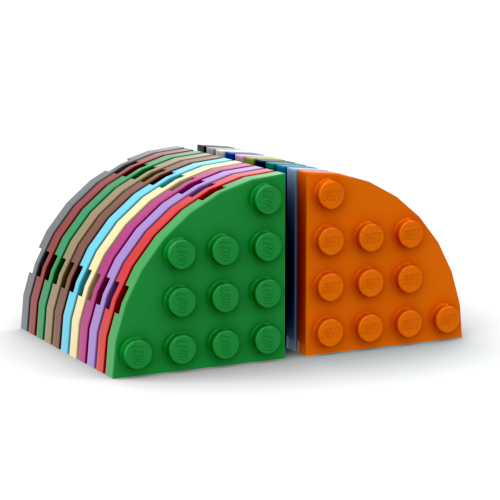 LEGO乐高 30565 4x4弧形板白深灰黑绿蓝深红浅灰深米棕浅粉浅绿_虎窝淘