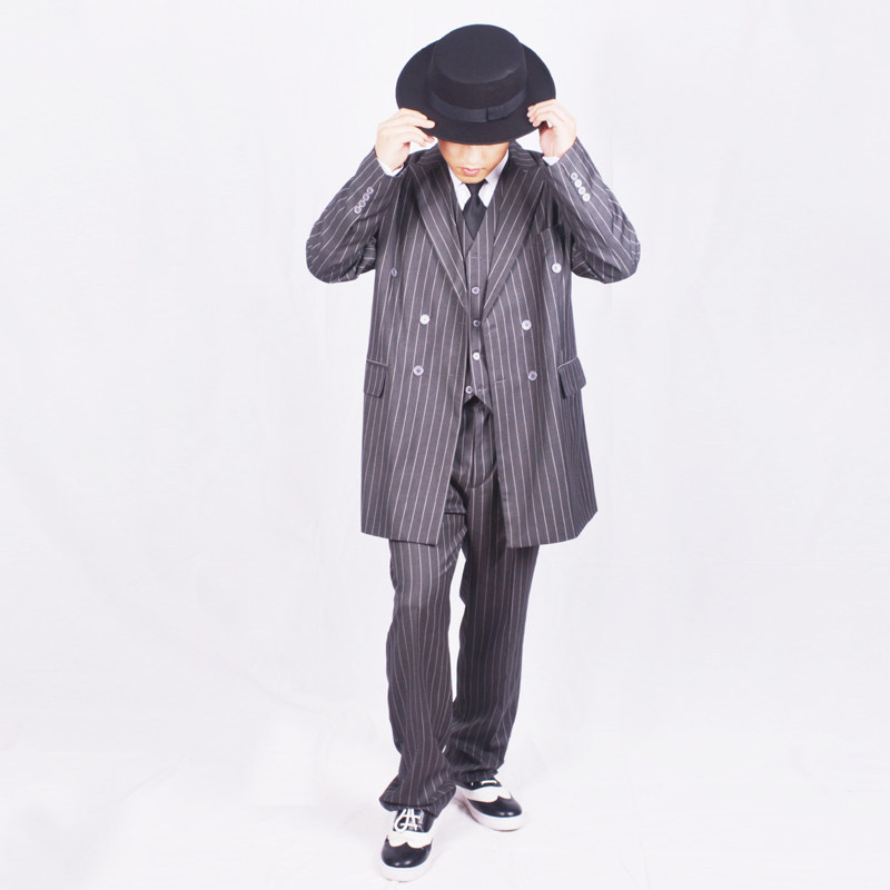 团队popping西装外套男衣服locking演出服西服街舞表演机械舞服装_虎窝淘