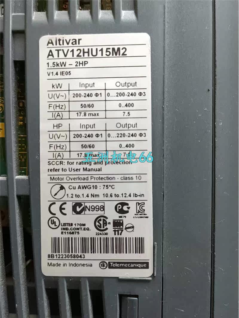 施耐德ATV12HU15M2/2.2KW变频器功能正常成色如议价_虎窝淘