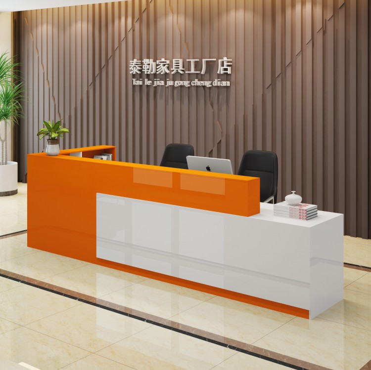 转角前台桌接待台收银台吧台包邮服装店美容院前台大理石纹柜台_虎窝淘