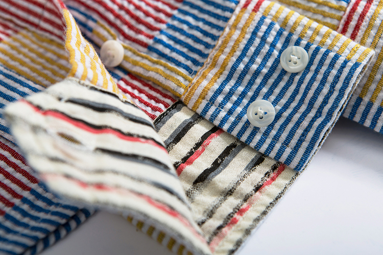 Mbbcar原创欧美英伦摩登撞色复古衬衣彩虹方块小清新格子衬衫男_虎窝淘