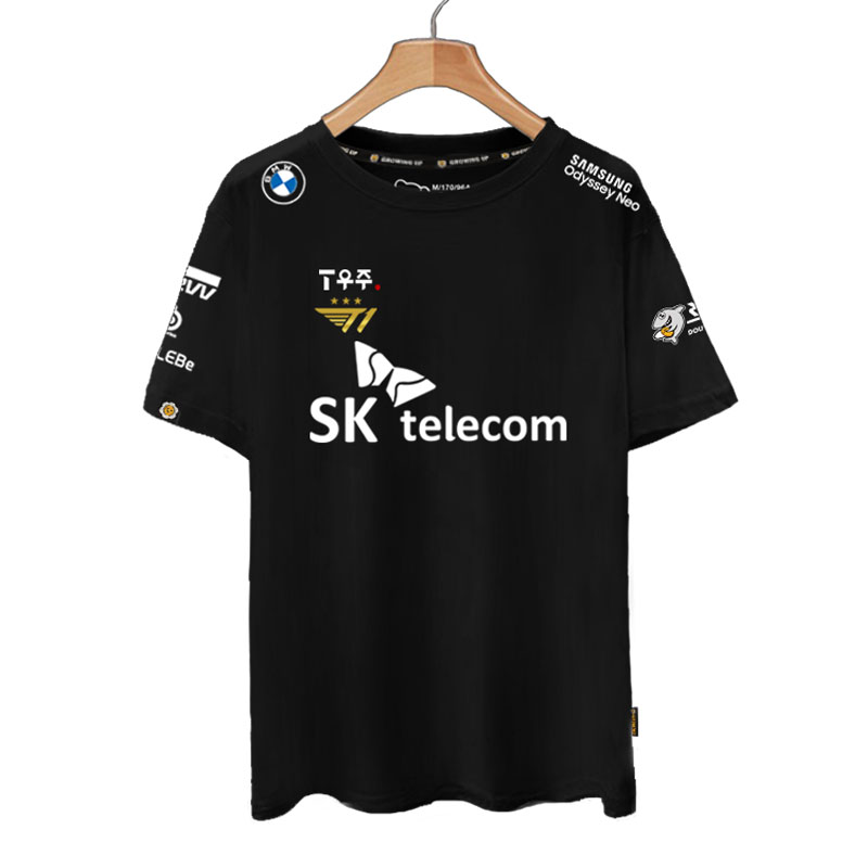 T1战队S12总决赛FAKER队服短袖t恤衫男女学生游戏比赛服纯棉半袖_虎窝淘