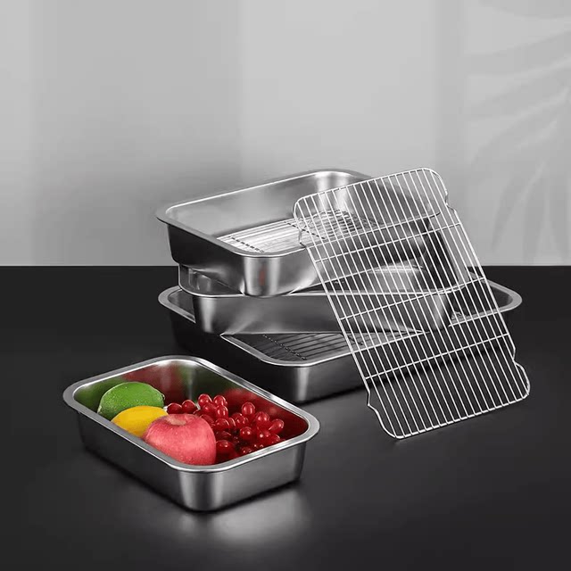 Food-grade stainless steel plate with filter square plate household ...