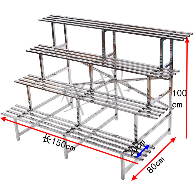 Stainless steel flower stand balcony outdoor multi-layer ladder flower ...