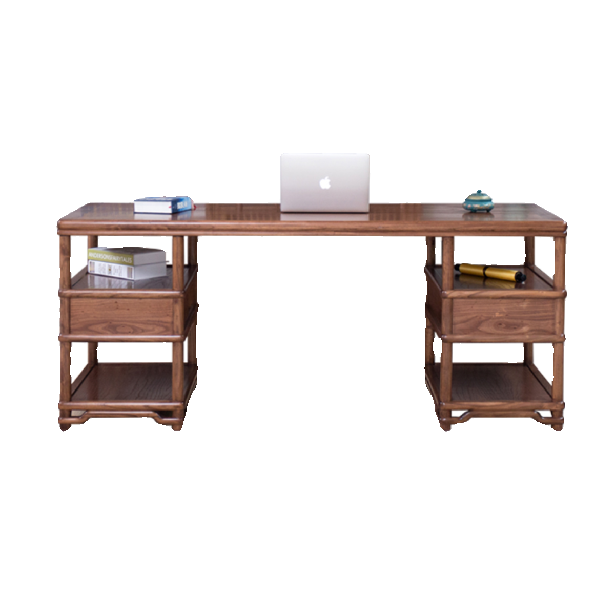 新中式书桌写字台实木仿古画案办公桌老榆木书房成套家具组合包邮_虎窝淘