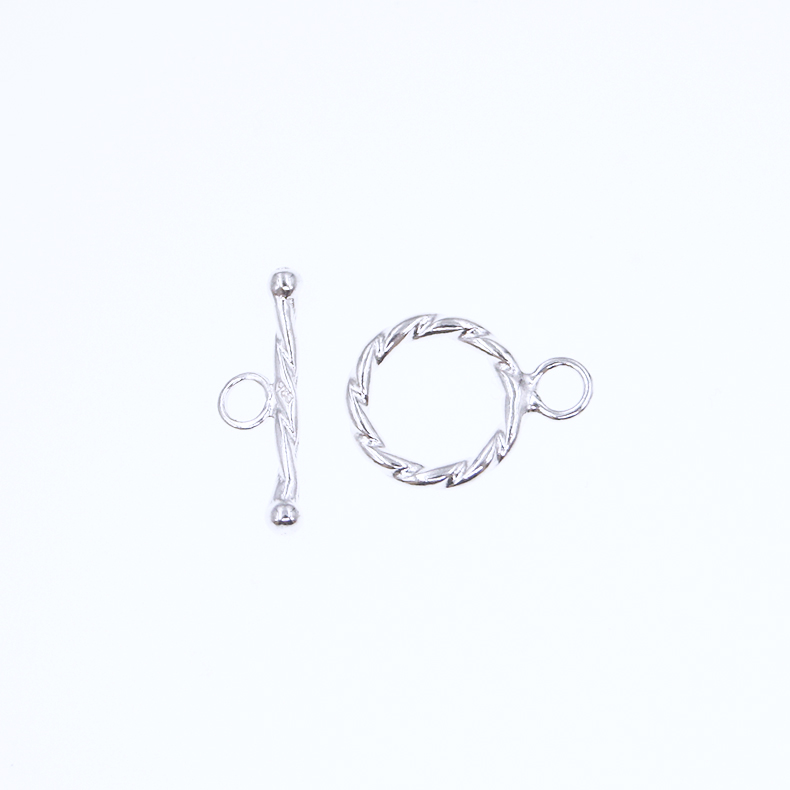 麻花扭纹OT套扣银扣S925纯银DIY手工配件手脚链搭扣项链扣链接扣_虎窝淘