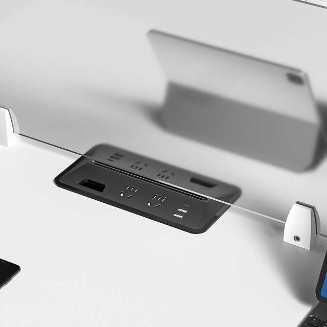 Invisible socket office desk embedded socket with threading hole cover ...