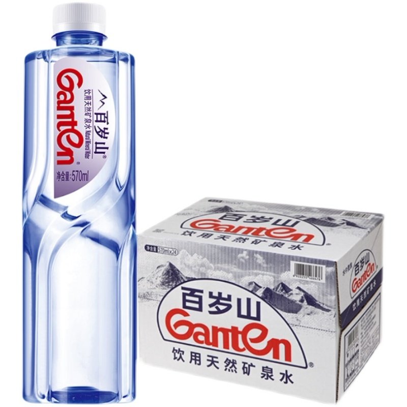百岁山天然矿泉水348ml/570ml/4.5L桶装小瓶饮用水整箱包邮偏硅酸_虎窝淘
