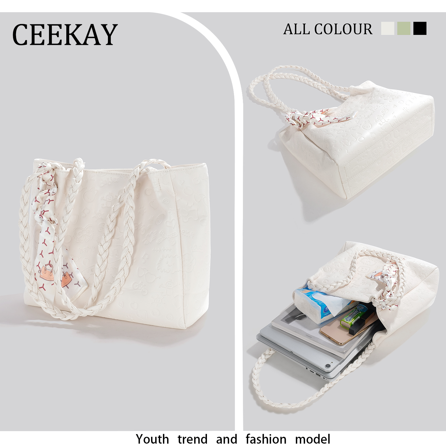CEEKAY大容量通勤托特包高级感大包包女2023新款大学生上课单肩包_虎窝淘