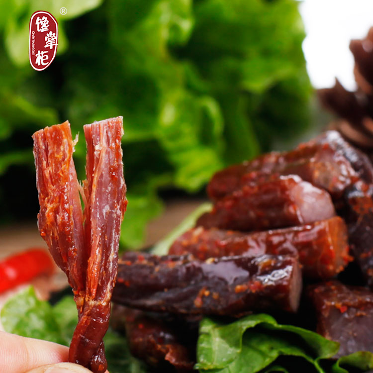 馋掌柜牛肉干内蒙古正宗特产零食小吃风干香辣手撕牛肉条258g袋装_虎窝淘