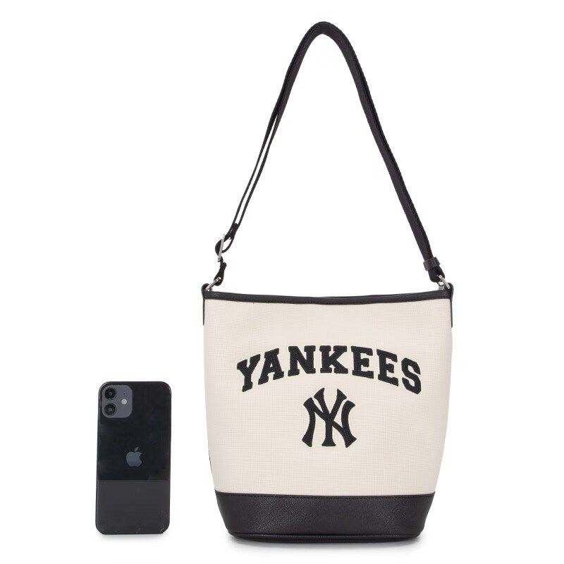 MLB水桶包男女包NY字母时尚单肩包学院风挎包小包3ABMS093N-50CRD_虎窝淘