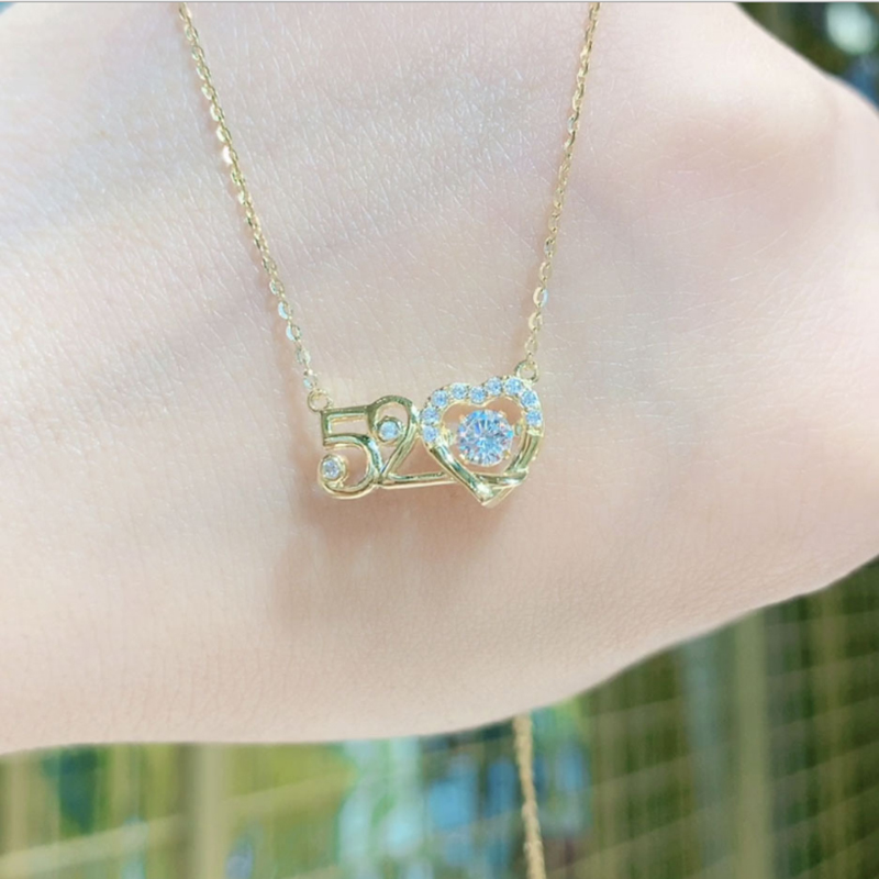 s925纯银新款时尚灵动520跳动的心镶钻女锁骨项链情人节生日礼物_虎窝淘
