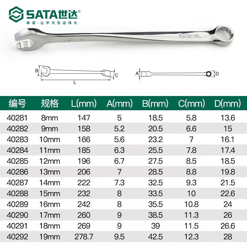 世达加长型X柄两用扳手 40281 40282 40283 40284 40285 40286_虎窝淘