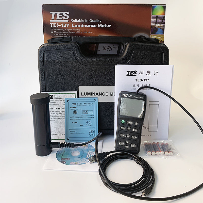 台湾泰仕tes-137色彩辉度计专业亮度计辉度测试仪坎德拉流明计_虎窝淘