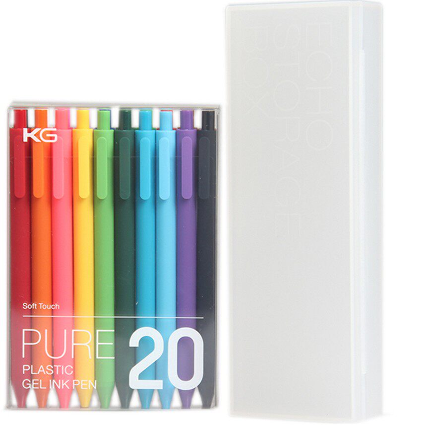 KACO PURE书源简约糖果色软胶笔杆彩色中性水笔套装水彩笔广告笔_虎窝淘