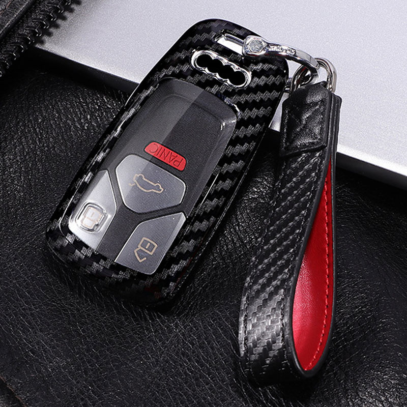 奥迪Q5L/A4L钥匙套2023款Q5扣23款新A4碳纤维纹车高档全包壳扣男_虎窝淘