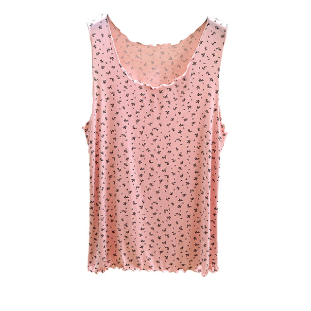 Modal floral vest for women in summer round neck lace suspender anti ...