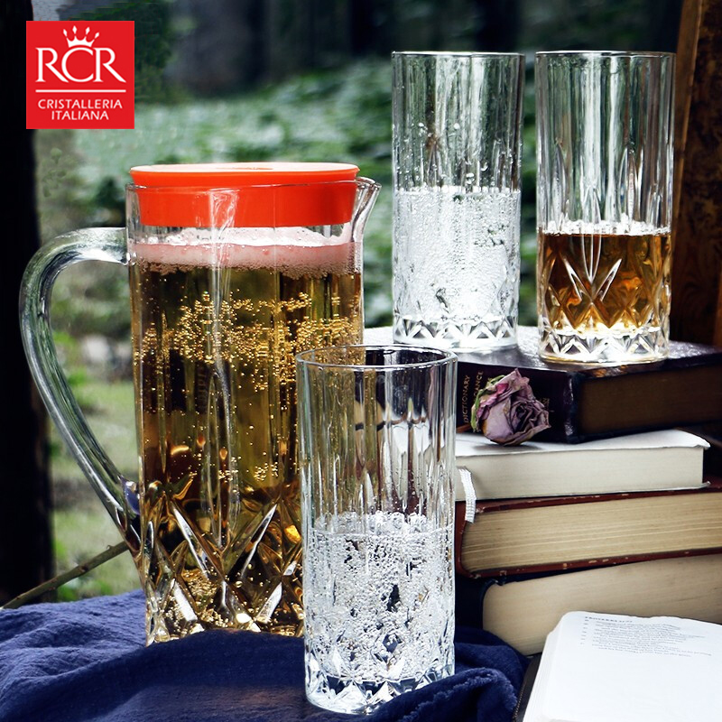 意大利RCR进口水晶玻璃通透水杯水壶饮料用具果汁套具 7件套_虎窝淘
