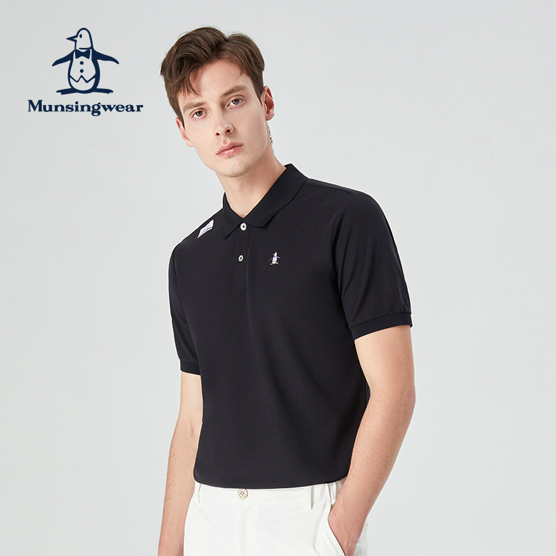 MUNSINGWEAR万星威高尔夫Polo衫男装短袖夏季休闲吸汗透气翻领T恤_虎窝淘