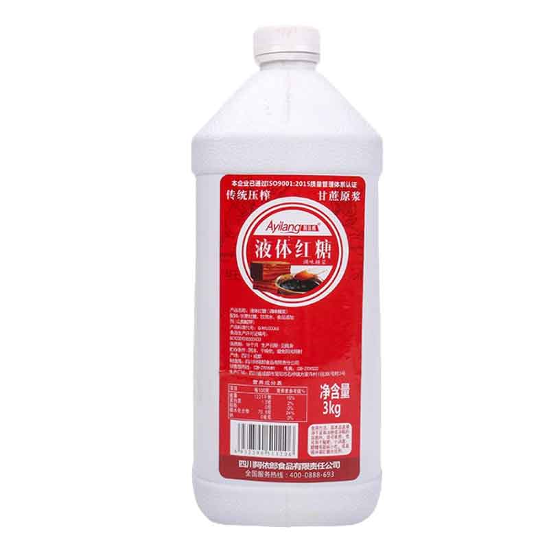 阿依郎液体冰粉配料红糖3kg*6桶装商用餐饮凉糕浓缩老红糖汁整箱_虎窝淘