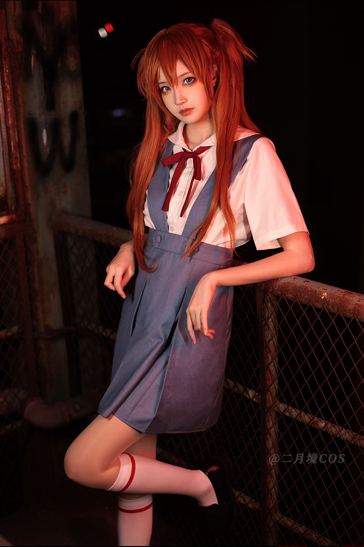 雾蓝明日香cos EVA新世纪福音战士绫波丽校服cosplay游戏动漫服_虎窝淘