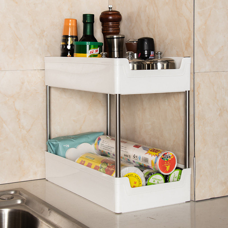 23cm厨房卫生间浴室缝隙收纳储物架窄缝夹缝可移动分层置物架推车_虎窝淘