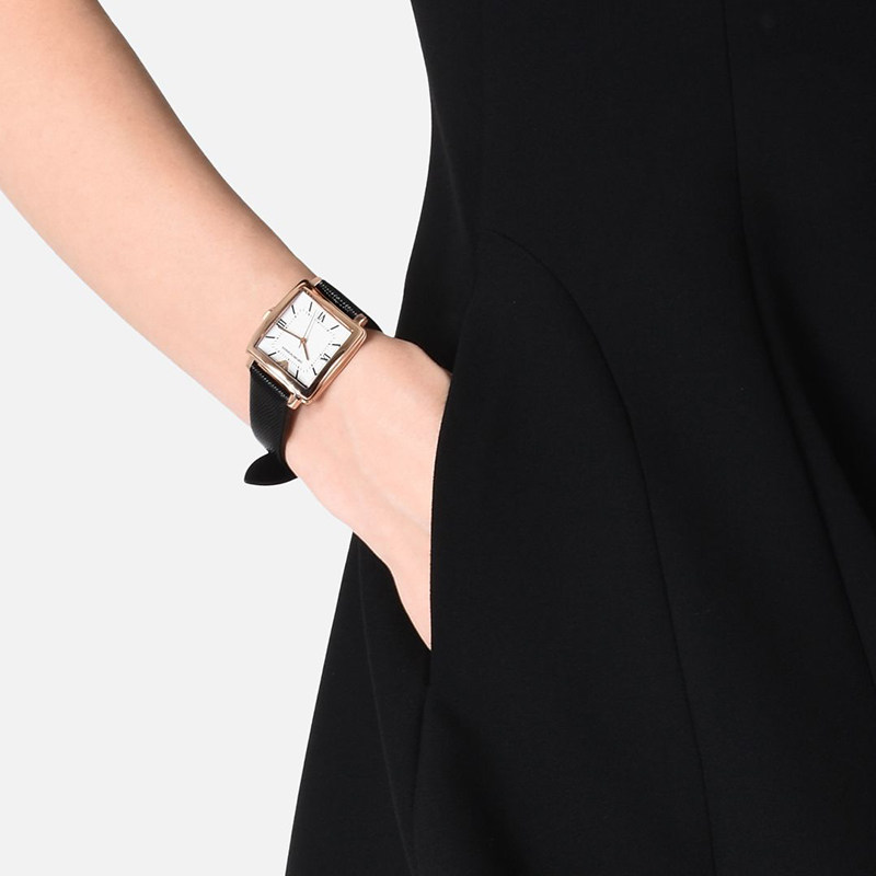 [七夕礼物]阿玛尼手表女休闲时尚复古气质经典石英小方表AR11067_虎窝淘