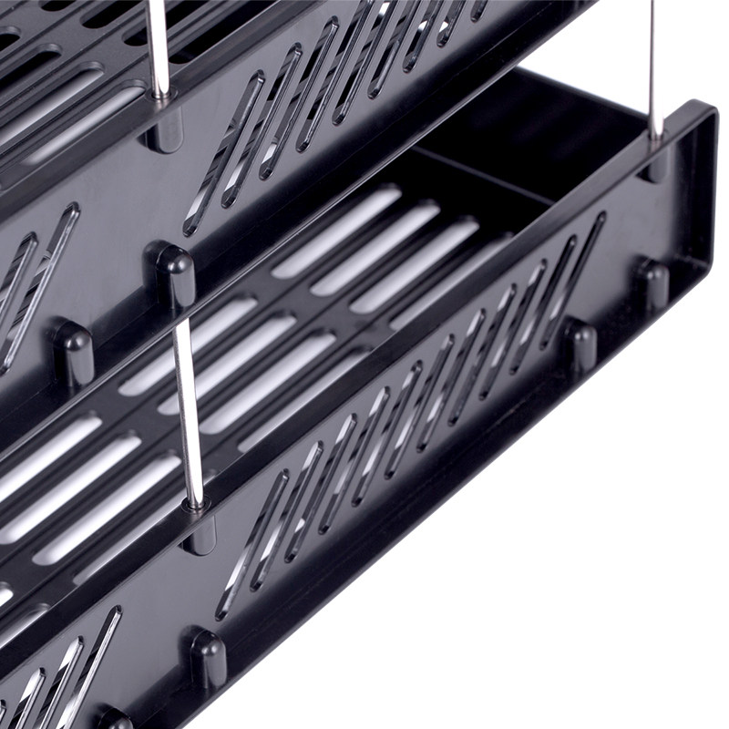 qd【办公采购批发】得力三层加厚文件架资料文件座收纳架办公用品档案筐多层桌面塑料书架简易桌上文件框资料_虎窝淘