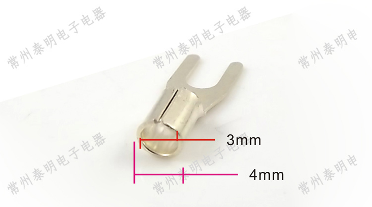 冷压接线端子UT2.5-3接线端头接插叉形裸端头铜鼻子接头1000只/包_虎窝淘