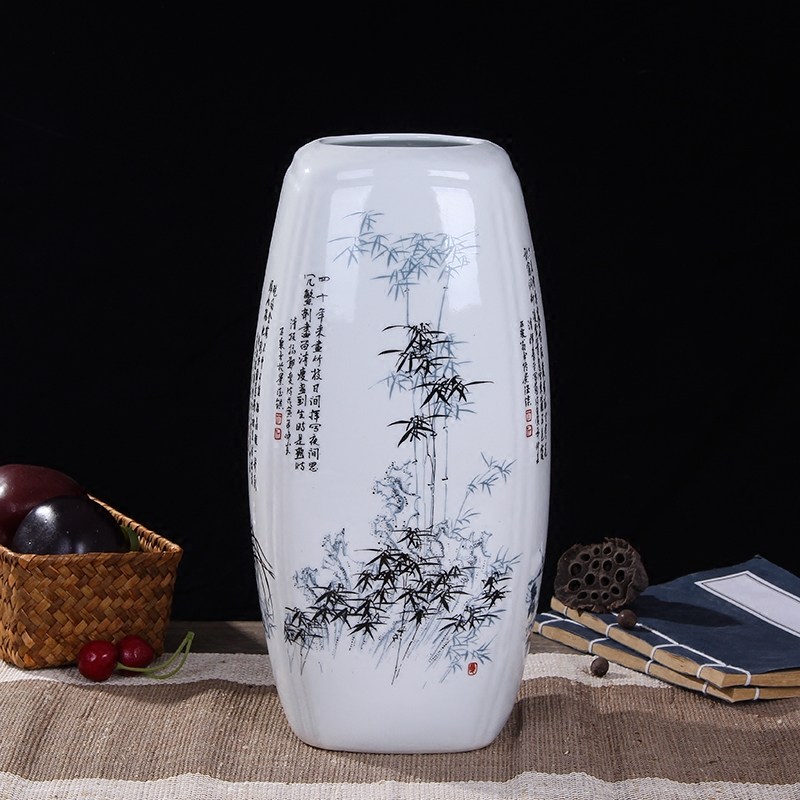 景德镇陶瓷花瓶富贵竹插花器家居客厅电视柜梅兰竹菊瓷瓶装饰摆件虎窝淘 9913