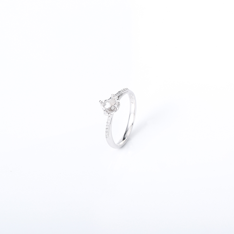 S925戒指空托女日韩韩版时尚钻戒空托镶嵌莫桑石仿真钻情侣戒托_虎窝淘