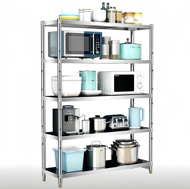 Genuine extra thick 304 stainless steel shelves floor-standing storage ...