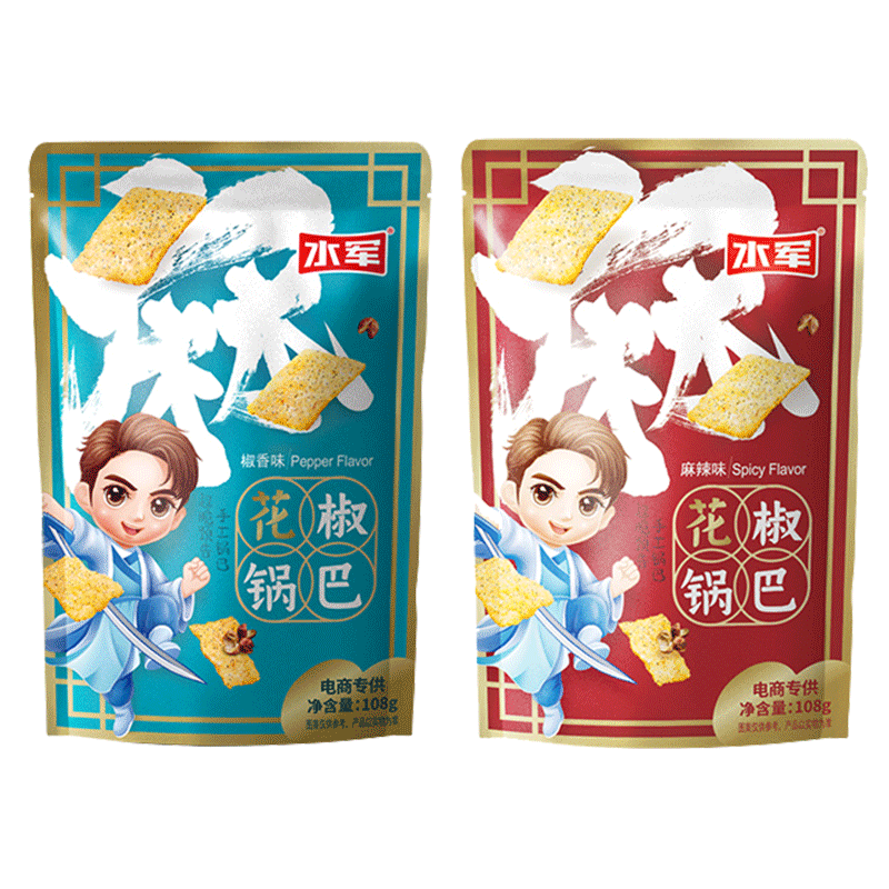 水军花椒锅巴108g办公室怀旧休闲零食膨化食品_虎窝淘