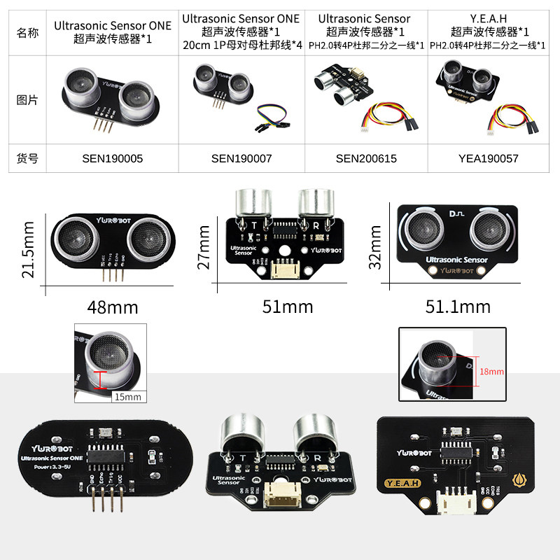 YwRobot适用于Arduino电子积木超声波测距传感器模块兼容HC-SR04_虎窝淘