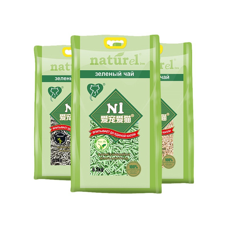 N1猫砂爱宠爱猫玉米活性炭绿茶水蜜桃原味除臭无尘豆腐沙 6.5kg_虎窝淘