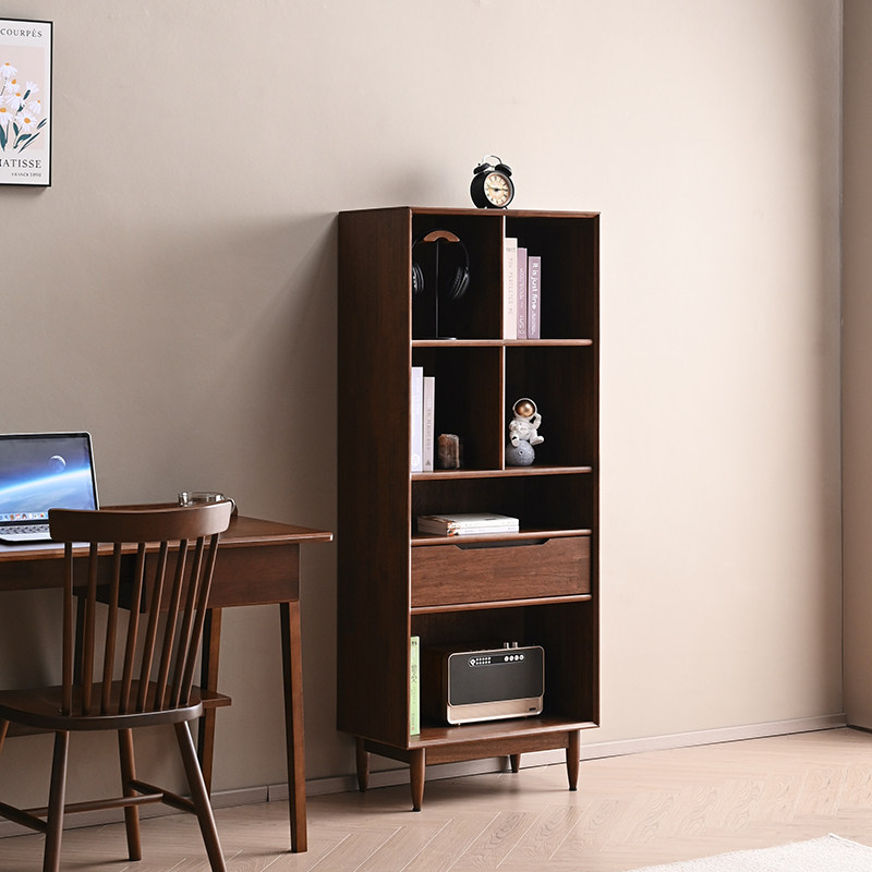 尚品实木书柜客厅收纳置物架书房组合书橱北欧简约书架落地实木_虎窝淘