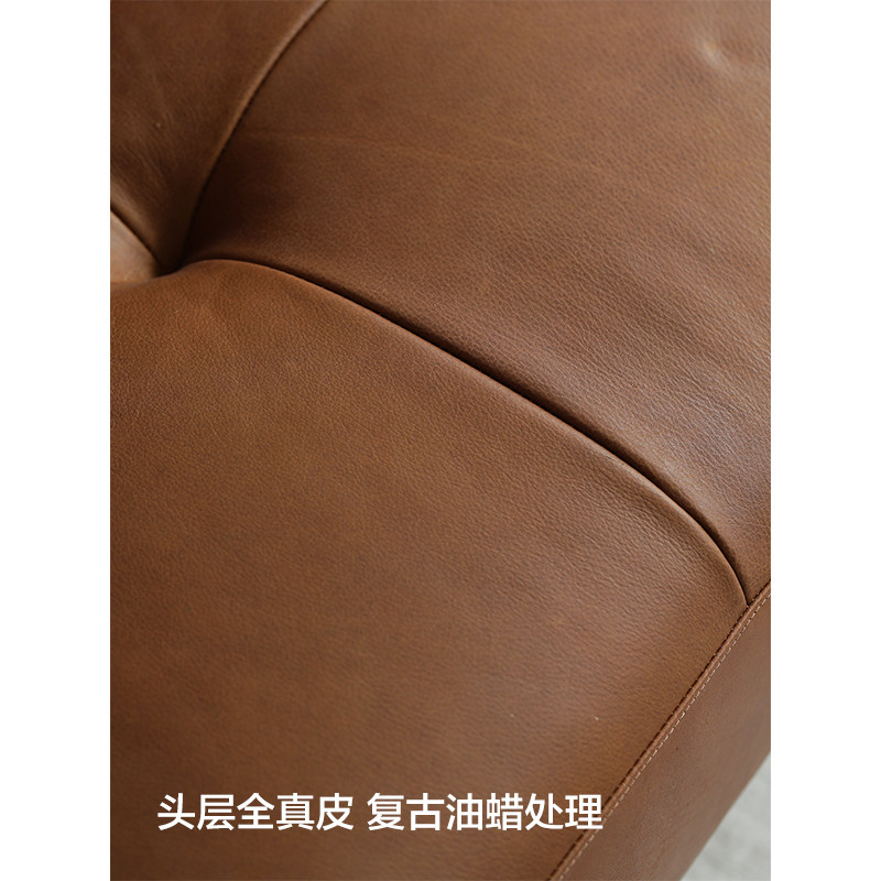 北欧意式进口头层牛皮表情油蜡全真皮中古沙发CHEL四人位|树吱_虎窝淘