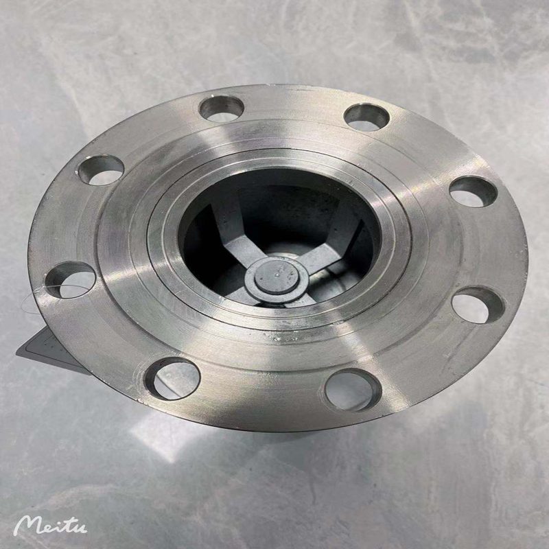 H42W-16P不锈钢立式止回阀 304法兰止回阀单向逆止阀DN25-DN200_虎窝淘