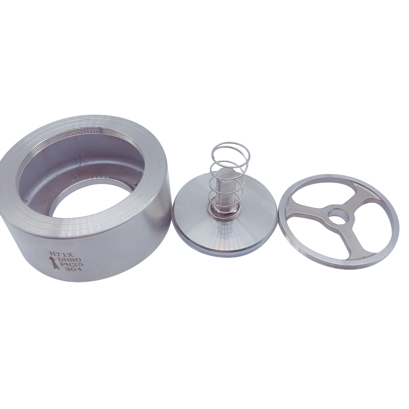H71H/W-16P不锈钢304对夹式止回阀H71光面锅炉配件单向阀DN50 80_虎窝淘