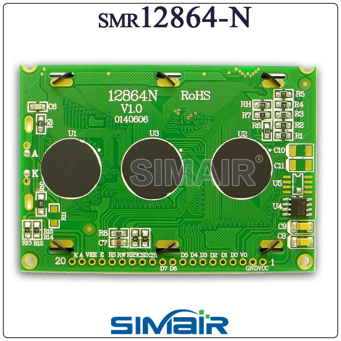 手柄屏12864显示屏 12864液晶屏 12864点阵屏模块 12864蓝白屏_虎窝淘