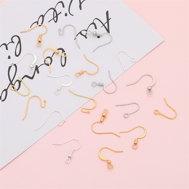 保色14K/18K包金色厚银色白金耳钩配件手工diy耳环耳饰品手作材料_虎窝淘