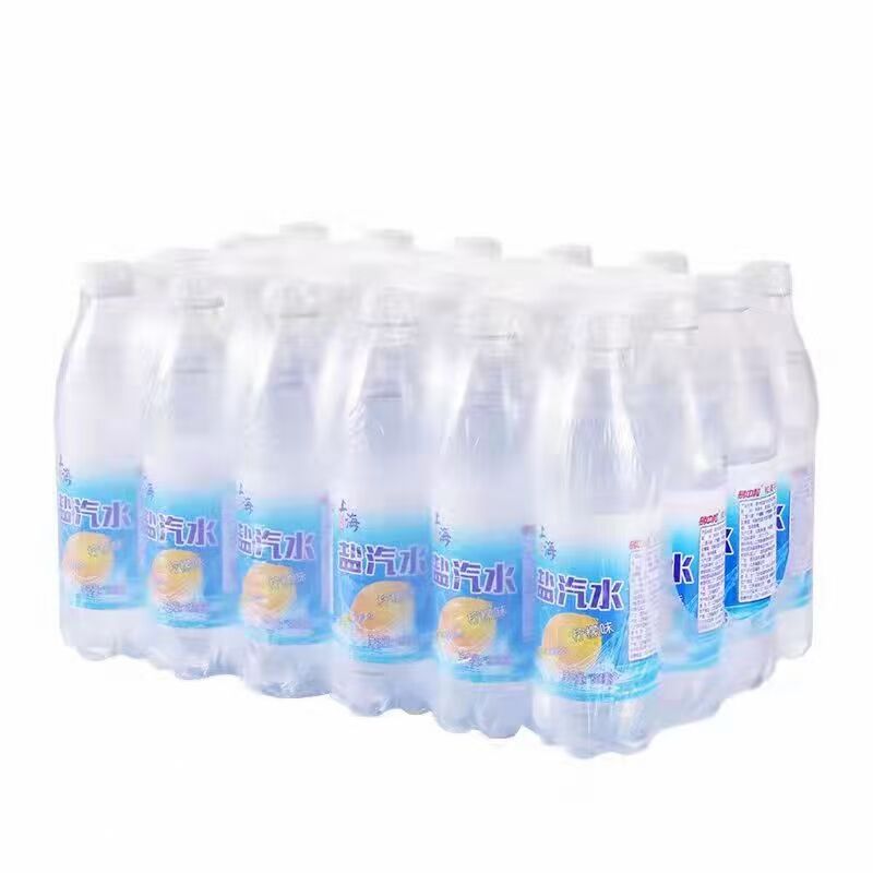 正宗上海风味盐汽水碳酸饮料防暑降温柠檬味夏季饮品600ml*24瓶_虎窝淘
