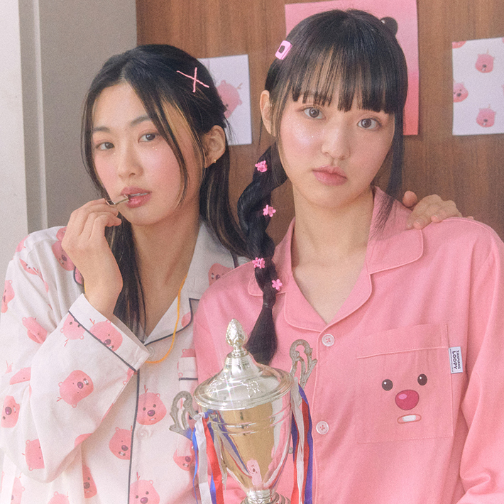 BIS国内现货韩国SPAO露比LOOPY联名可爱长袖短袖睡衣睡裤家居服_虎窝淘