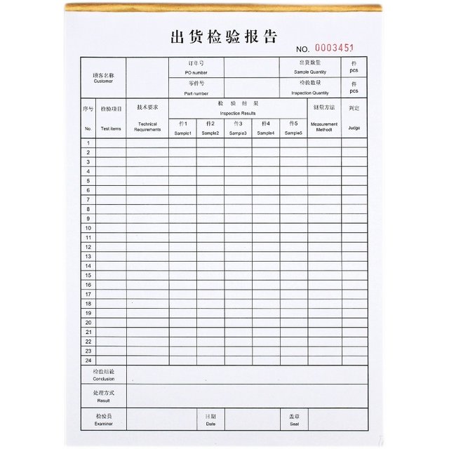 Factory finished product shipment inspection report Enterprise product ...