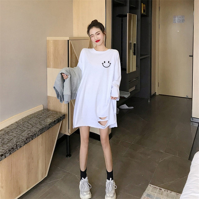 American retro long -sleeved T -shirt female inner bottom shirt white ...