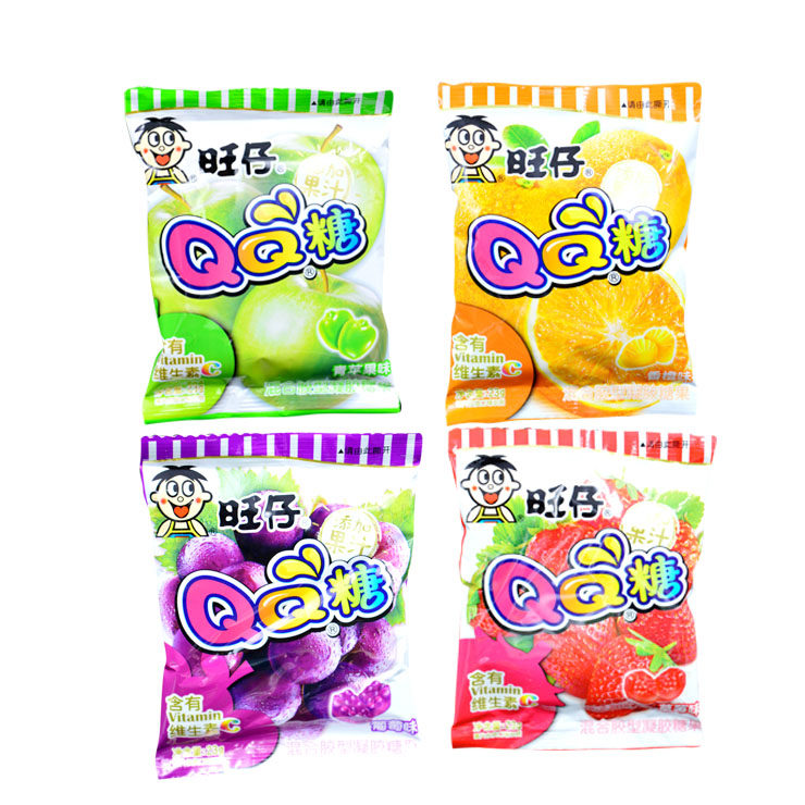 旺旺食品零食旺仔QQ糖橡皮糖 9个口味果汁维生素C_虎窝淘