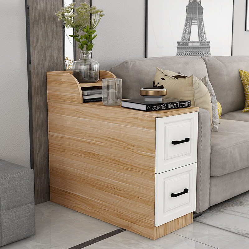 边几简约客厅暗格储物沙发几柜组装扶手柜边角几夹窄缝隙柜侧边柜_虎窝淘
